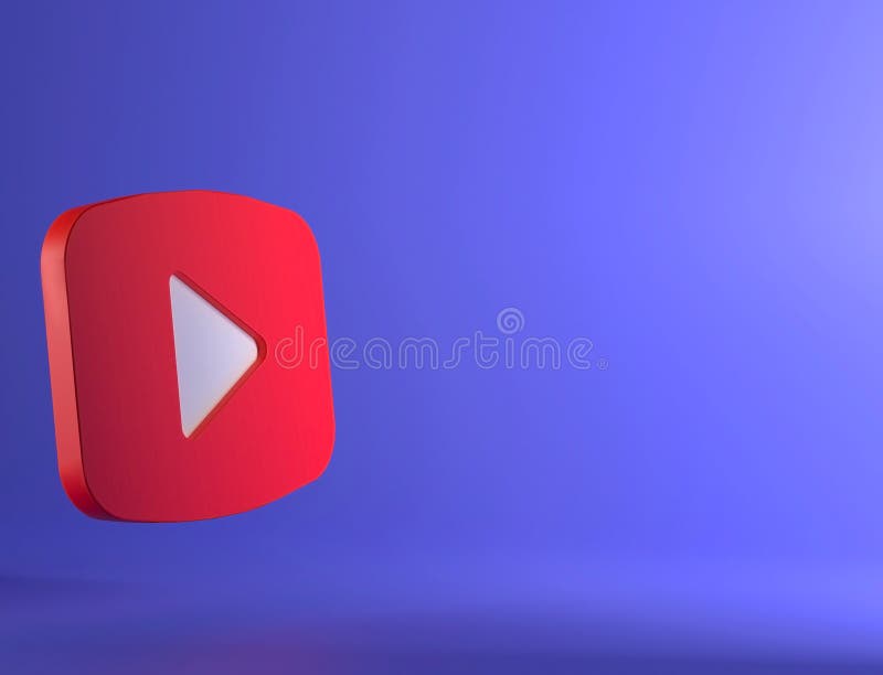 Red Button Youtube Space 3d Illustration Stock Illustration ...