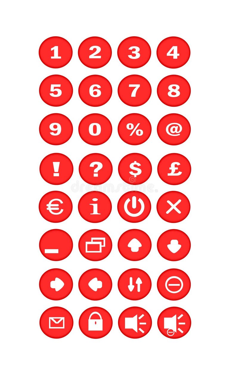 Red Number Buttons Stock Illustrations – 2,016 Red Number Buttons Stock ...