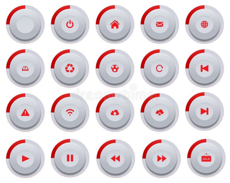 Red buttons stock illustration. Illustration of forward - 102328084