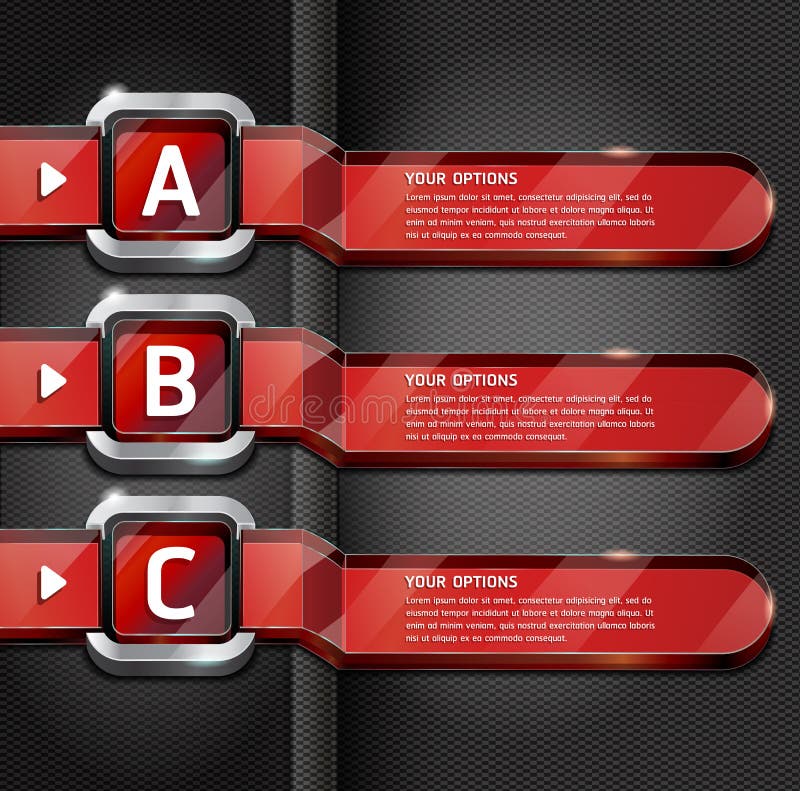 Red Buttons Website Style Number. Stock Vector - Illustration of layout ...