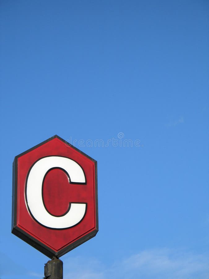 Red c sign stock photo. Image of blue, symbol, shade, exterior - 6805490