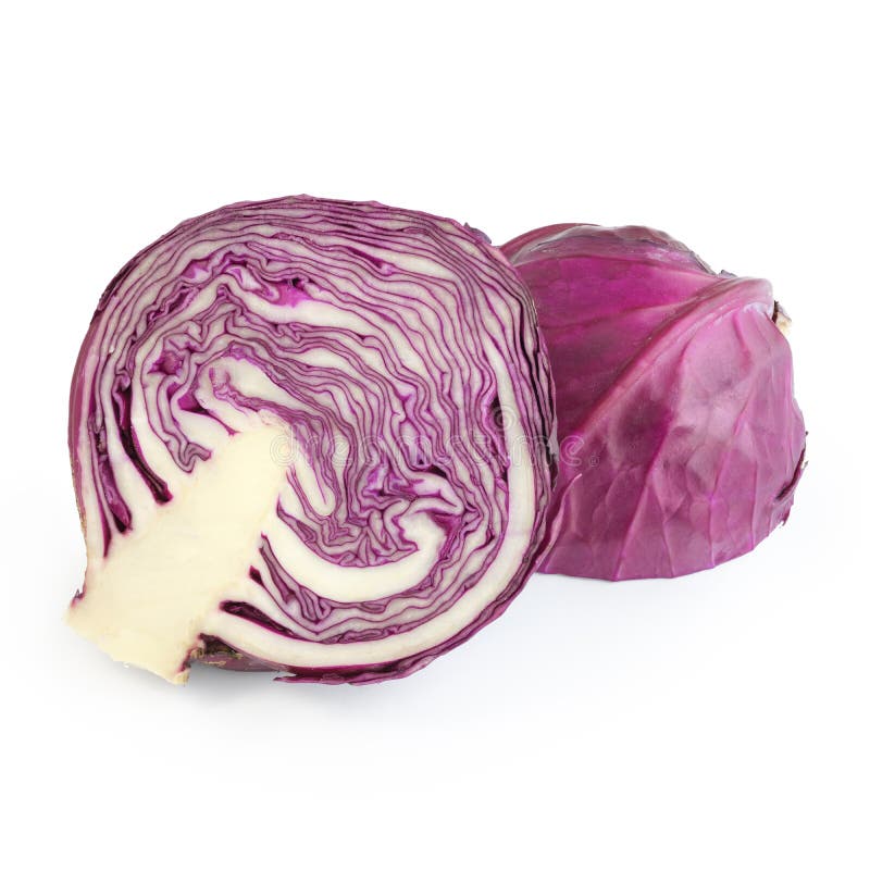 Red cabbage cut in half stock photo. Image of plant, meal - 14343638