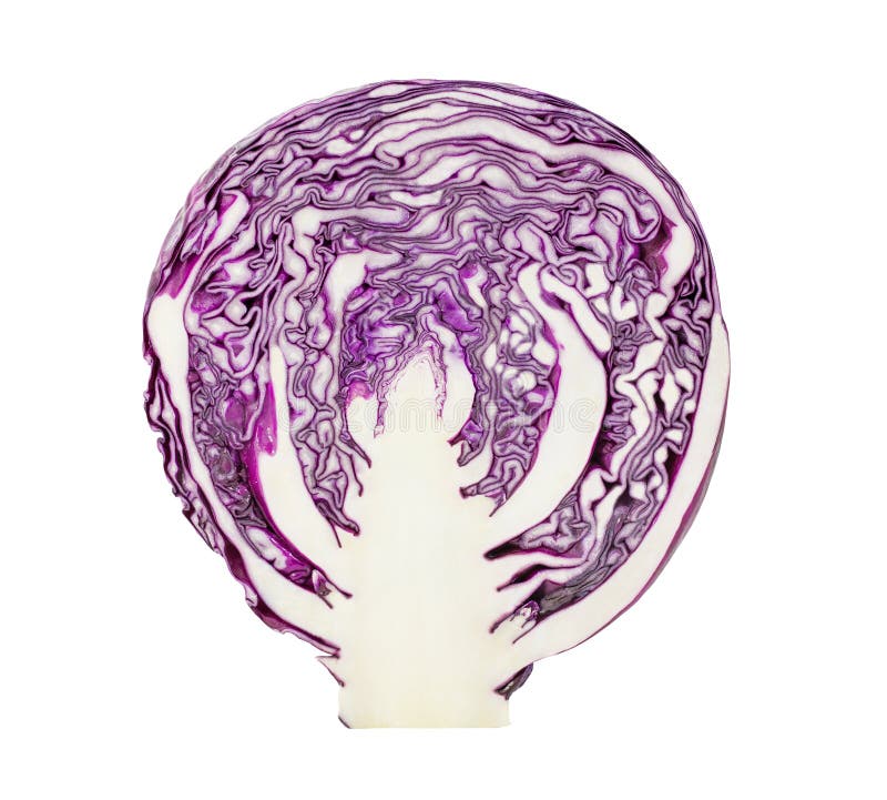 Red Cabbage, Whole One, Isolated on a White Background with Clipping ...