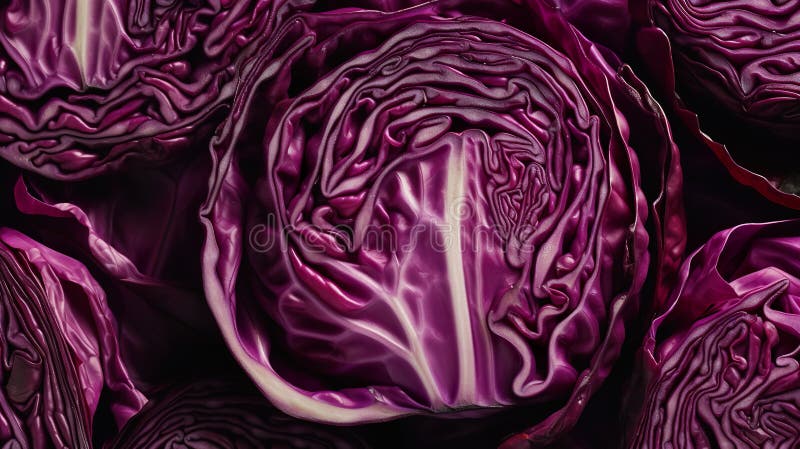 Red Cabbage, Flat Lay, AI Generative Stock Illustration - Illustration ...