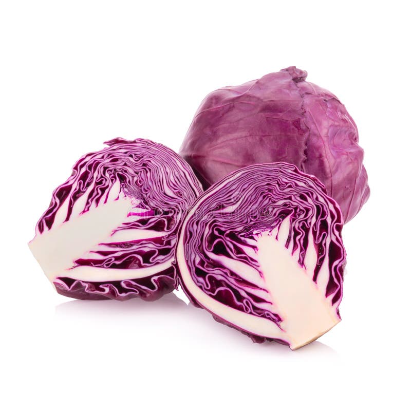 Red Cabbage Isolated on White Stock Image - Image of single, plant ...