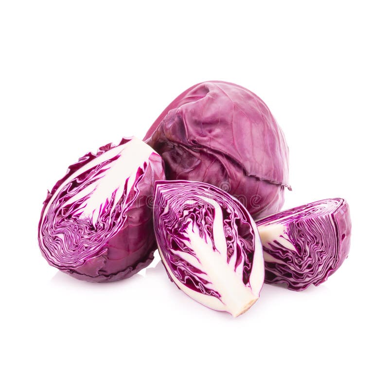 Red Cabbage Isolated on White Stock Image - Image of close, single ...