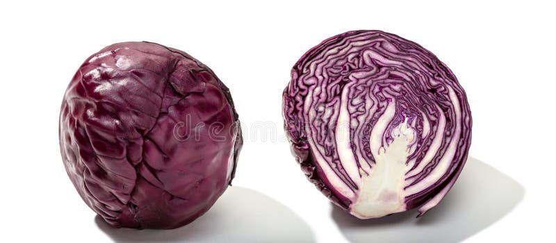 Red Cabbage One Slice Isolated on White Background Stock Photo - Image ...