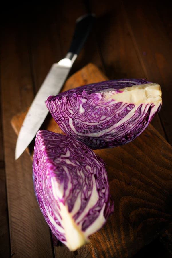 Red cabbage pieces stock photo. Image of salad, portion - 268174162