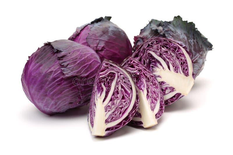 Red Cabbage and Quarter Slice Stock Image - Image of garden, garnish ...