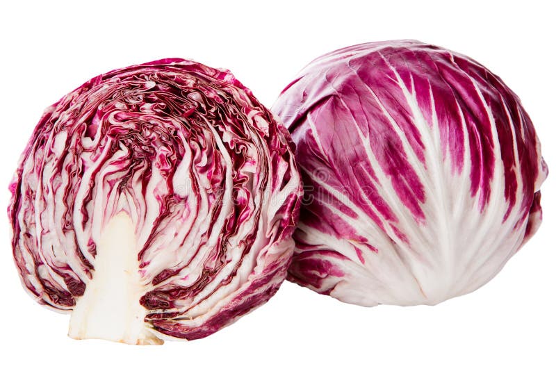 Red Cabbage Radicchio Isolated on White Stock Photo - Image of natural ...