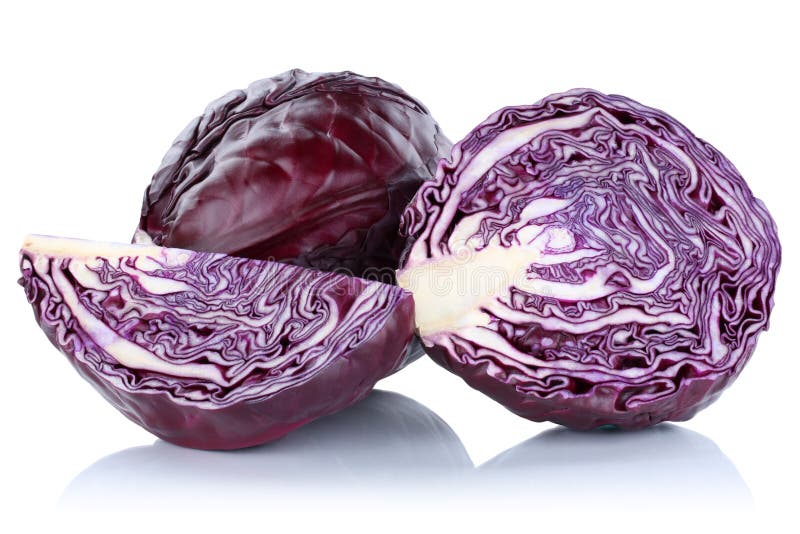 Red Cabbage Sliced Slice Fresh Vegetable Isolated Stock Image - Image ...