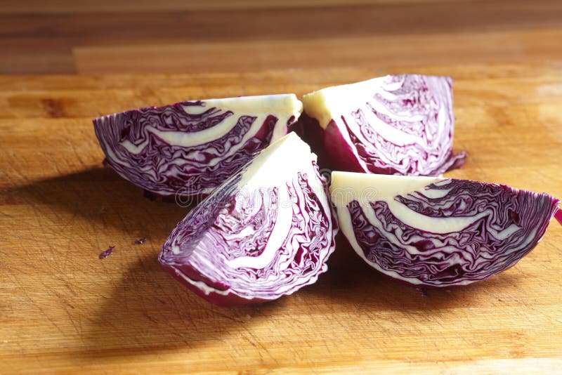 Red cabbage slices stock photo. Image of gardening, knife - 39053306