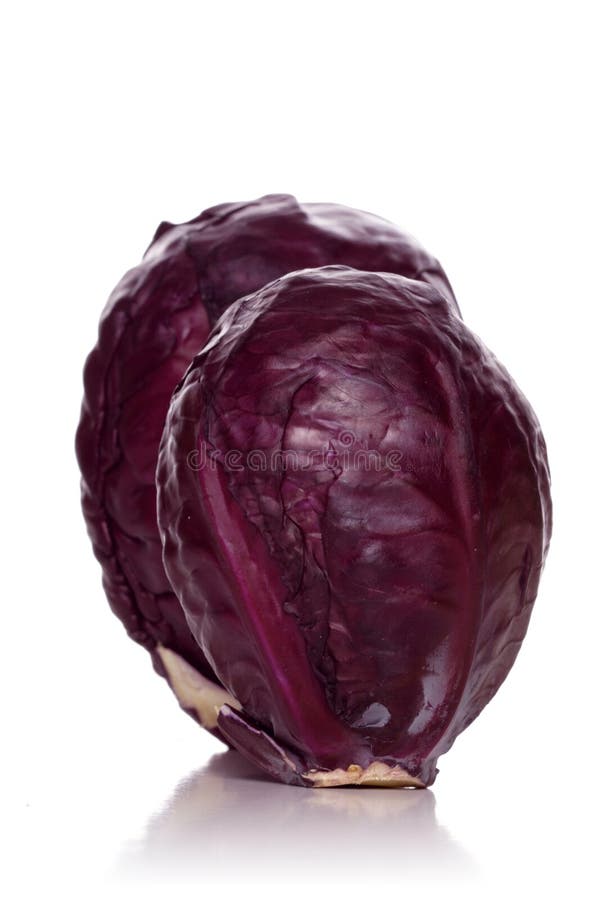 Red Cabbage on White Background Stock Photo - Image of meal, leaves ...