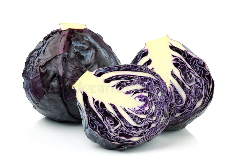 Red Cabbage on White Background Stock Photo - Image of salad ...