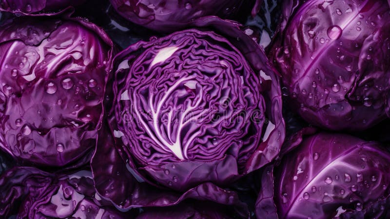 Red Cabbage, Flat Lay, AI Generative Stock Illustration - Illustration ...