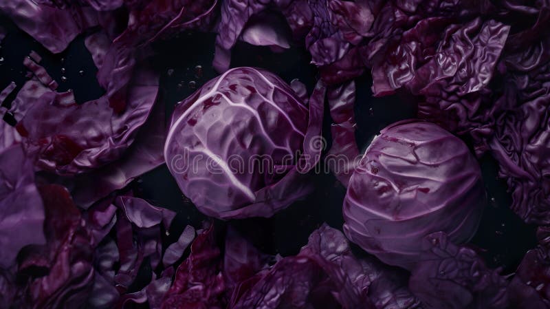 Red Cabbage, Flat Lay, AI Generative Stock Illustration - Illustration ...