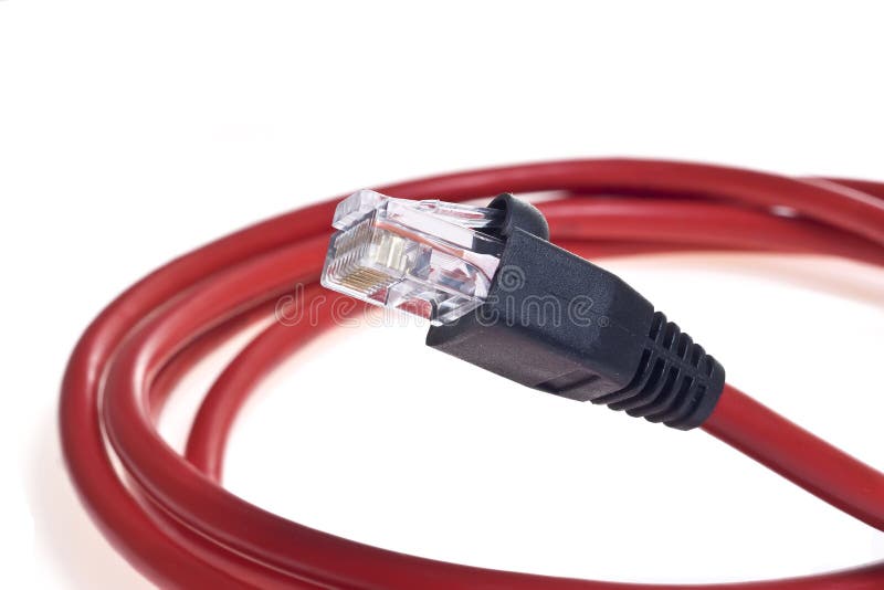 Red Ethernet Cable stock image. Image of internet, connector - 2827111