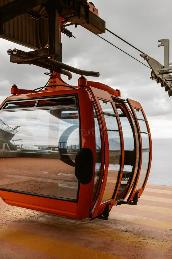 Red Cable Car Cabin at the Station Stock Image - Image of travel, cable ...