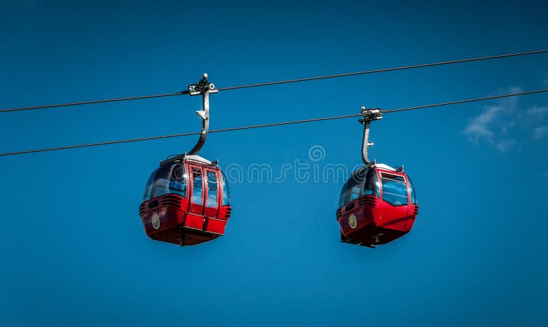 Red cable cars stock photo. Image of alpine, summer, tirol - 44884492