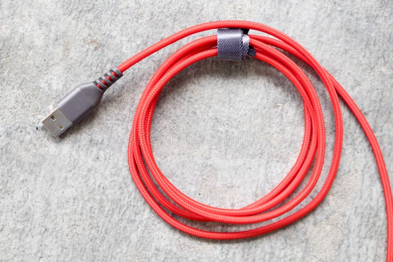 Red Cable Connector for Charger Smartphone Stock Image - Image of micro ...
