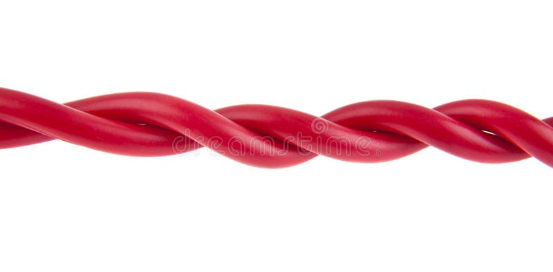 Red Cable Isolated on White Background Stock Photo - Image of rubber ...