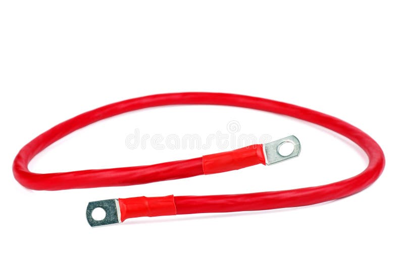 Red Cable Isolated on White Stock Image - Image of electric ...