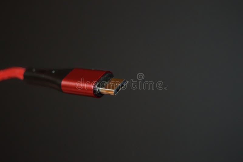 Red Cable for Phone To Charge Stock Image - Image of object, connector ...