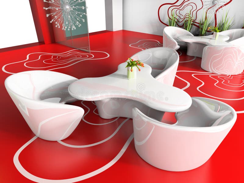 Red cafe stock illustration. Illustration of dining, decor - 5673746