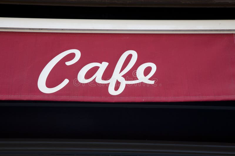 Red Cafe Sign stock image. Image of coffee, text, word - 28702803