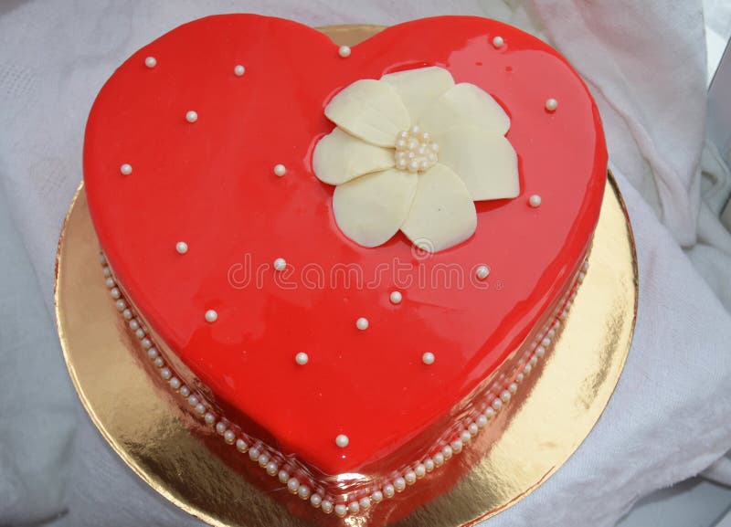 Red cake - heart stock image. Image of celebrate, spring - 86450799
