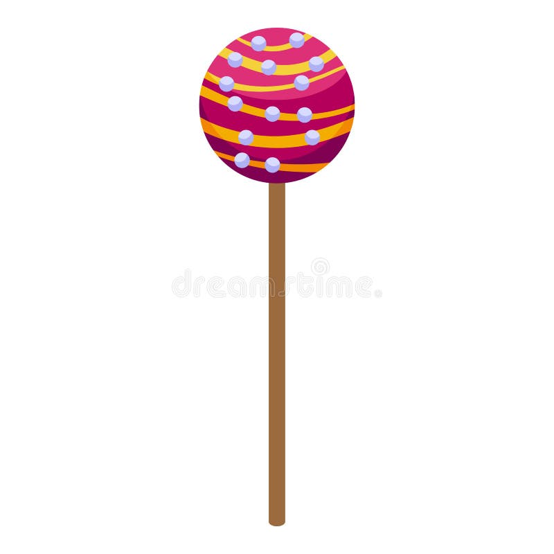 Red Cake Pop Icon Isometric Vector. Art Candy Stock Vector ...