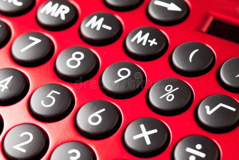 Red calculator, close up stock image. Image of anemone - 60053111