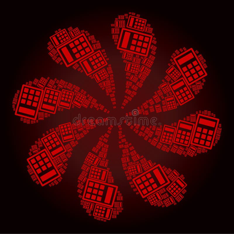 Bloody Calculator Icon Twirl Flower Shape Stock Vector - Illustration ...