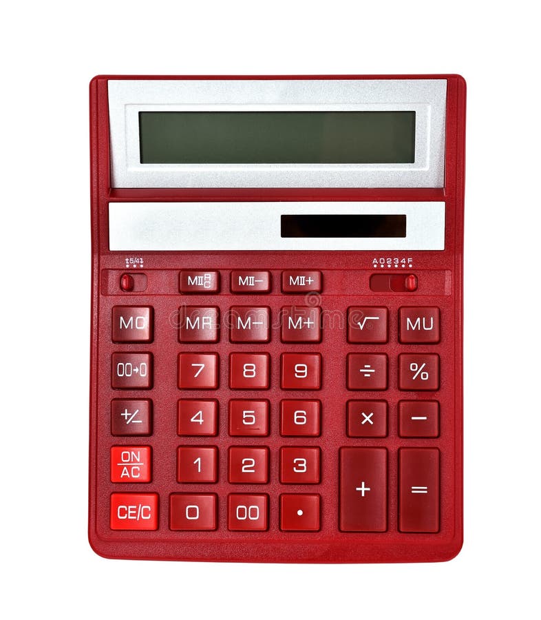Number on red calculator stock image. Image of button - 55104825
