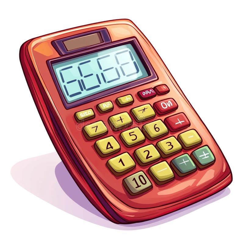 A Red Calculator Shows the Number 6668 on Its Screen Ready for ...