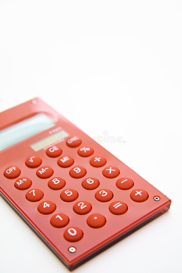 Red Calculator on the White Background Stock Image - Image of financial ...