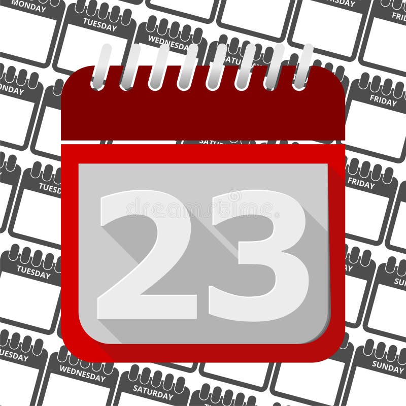 Calendar 23 number stock vector. Illustration of icon - 86668622