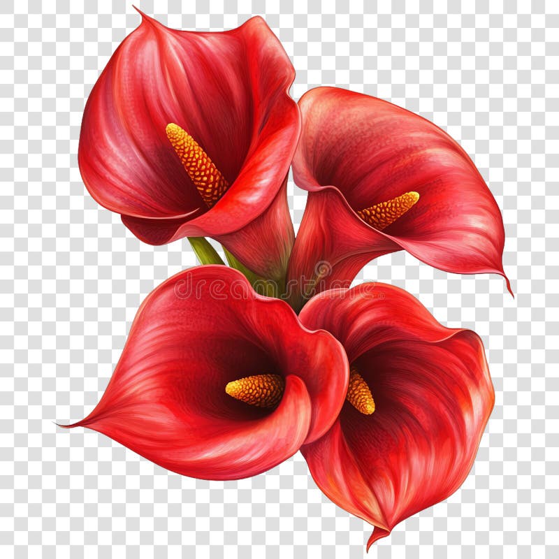 Red calla lilies stock image. Illustration of soft, botanical - 341487979