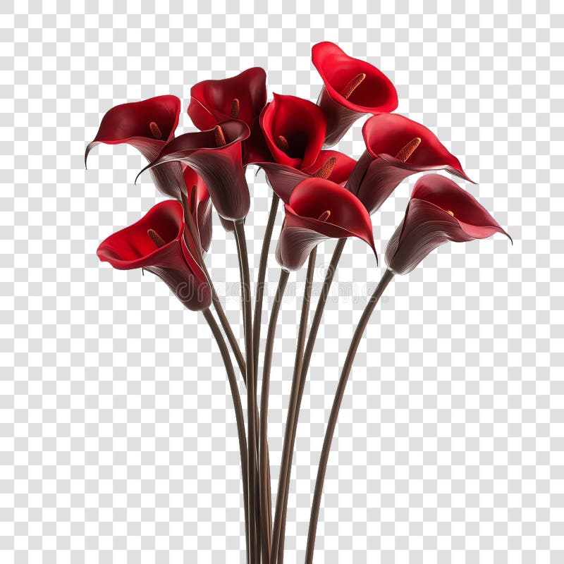 Red calla lilies stock illustration. Illustration of floral - 341487980