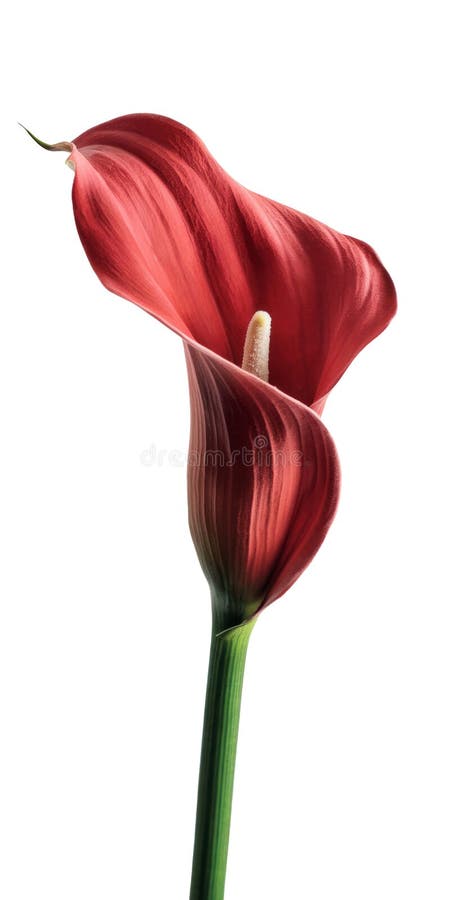 Red Calla Lily Isolated on White Background Stock Illustration ...