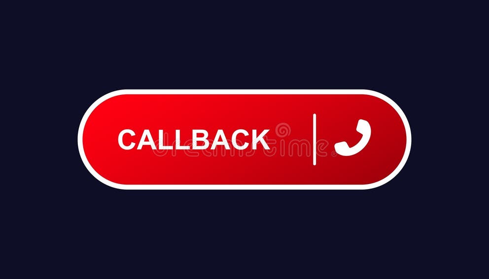 Red Callback Button with Phone Icon Symbolizing Communication and Customer Support Feature Stock ...