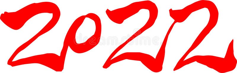 Red 2022 Calligraphy for New Years Cards Stock Vector - Illustration of ...