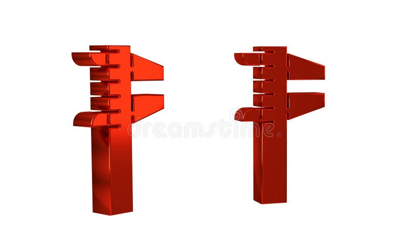 Red Calliper or Caliper and Scale Icon Isolated on Transparent ...