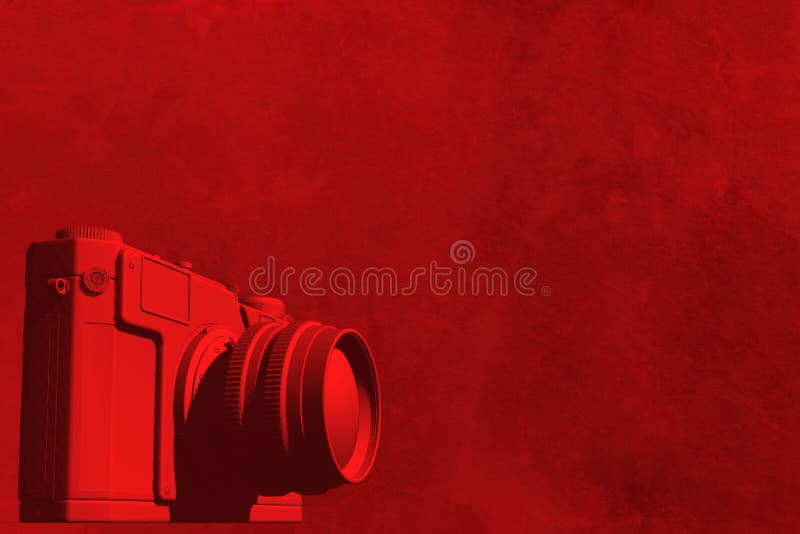 Red Camera on Red Background Stock Illustration - Illustration of ...