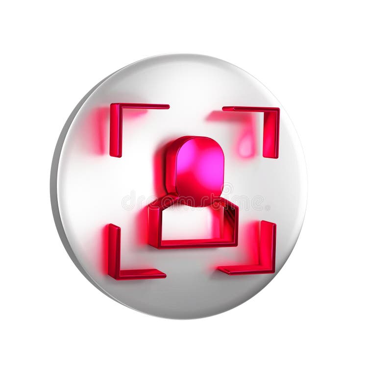 Red Camera Focus Frame Line Icon Isolated on Transparent Background ...