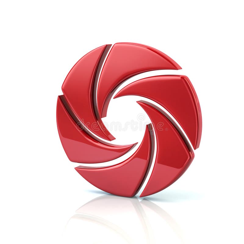 Red Camera Shutter Objective Icon Stock Illustration - Illustration of ...