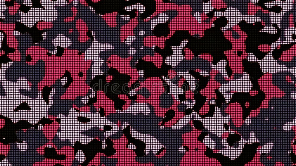 Red Camouflage Seamless Pattern. Abstract Camo from Hexagonal Elements ...