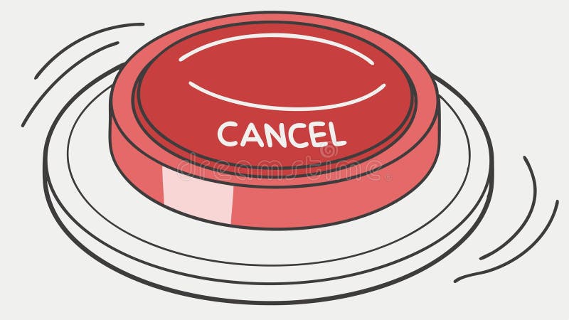 Red Cancel Button, Action Reversal, User Control, Vector Design ...