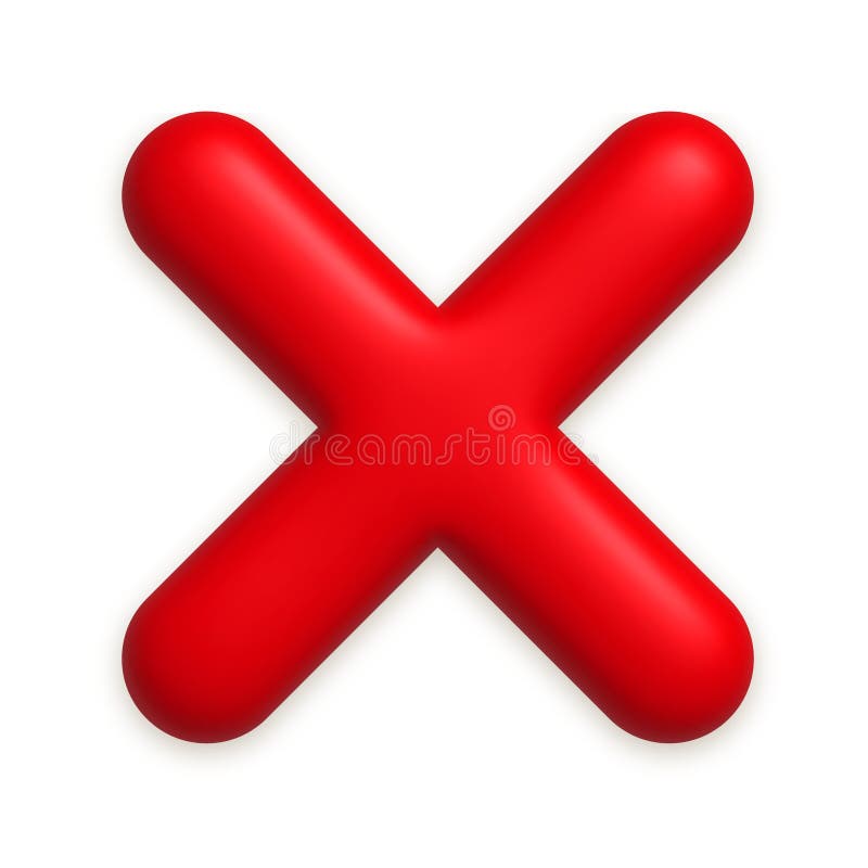 Red Cancel Cross Mark Icon. 3d Realistic Design Element Stock Vector ...