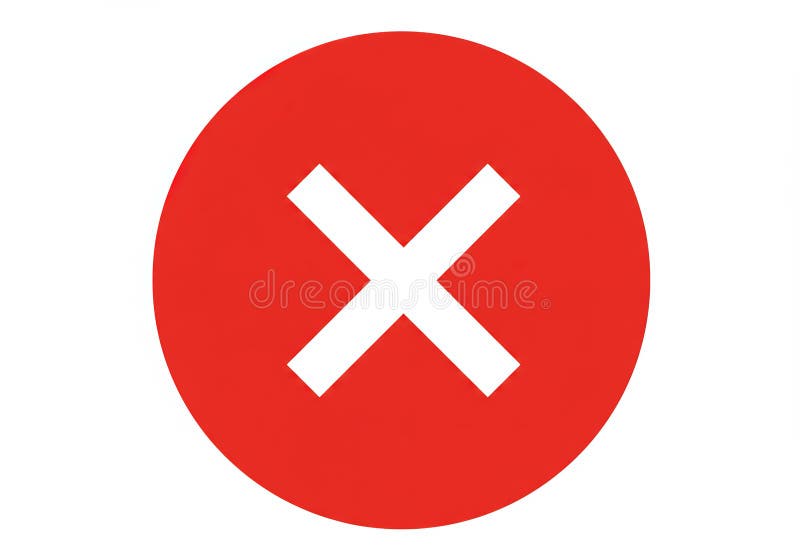 Red X Cancel Icon for Error Rejection Alert Ui Design Stock ...